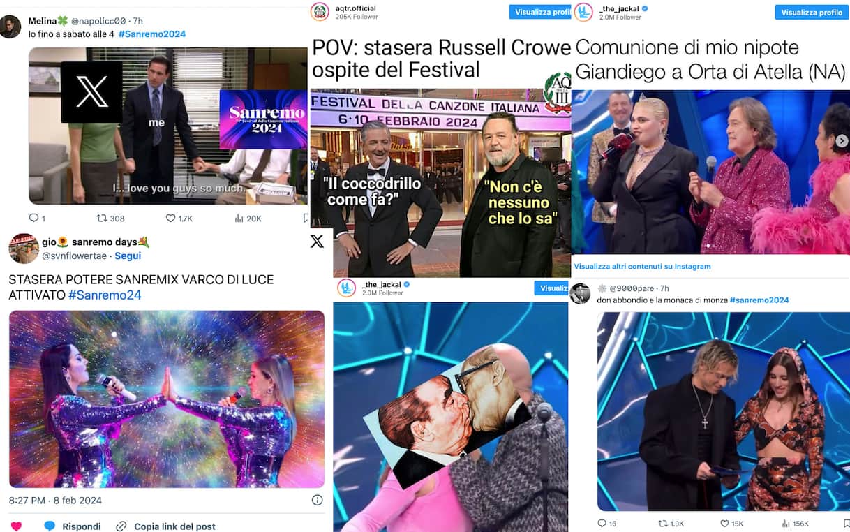 Sanremo 2024, i meme più divertenti sulla terza serata del Festival ...