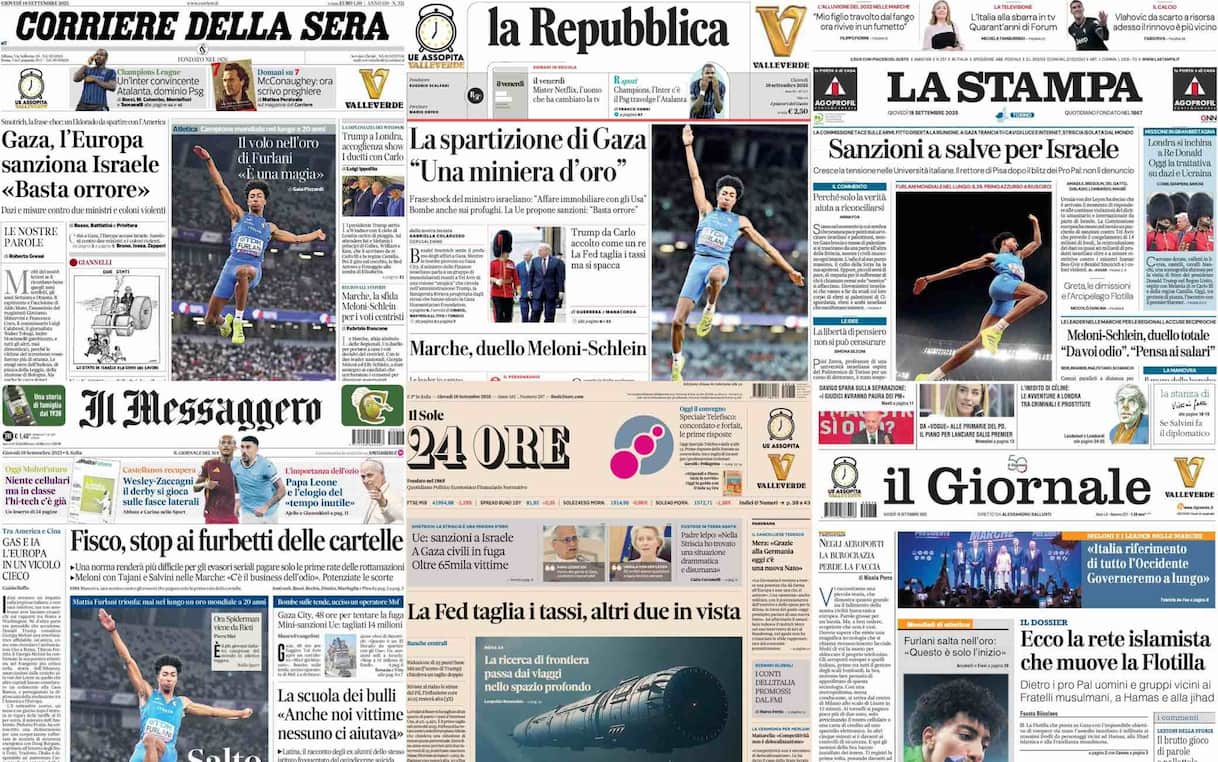 Le prime pagine dei quotidiani di oggi 18 settembre: la rassegna stampa ...