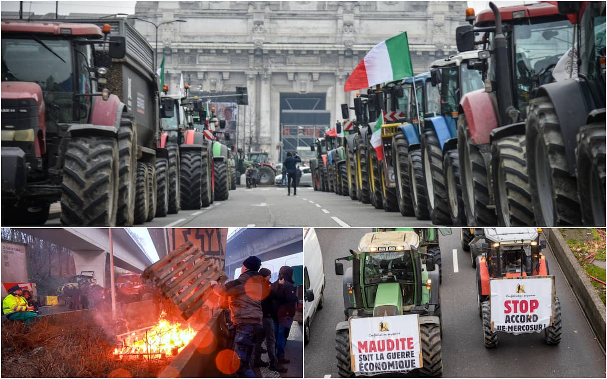 Protesta trattori, blocchi e manifestazioni in Europa contro accordo ...