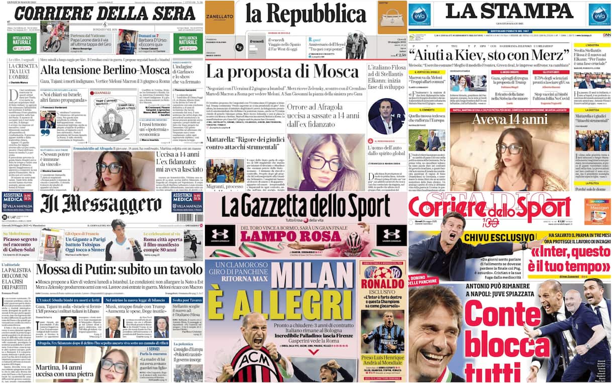 Le prime pagine dei quotidiani di oggi 29 maggio: la rassegna stampa ...