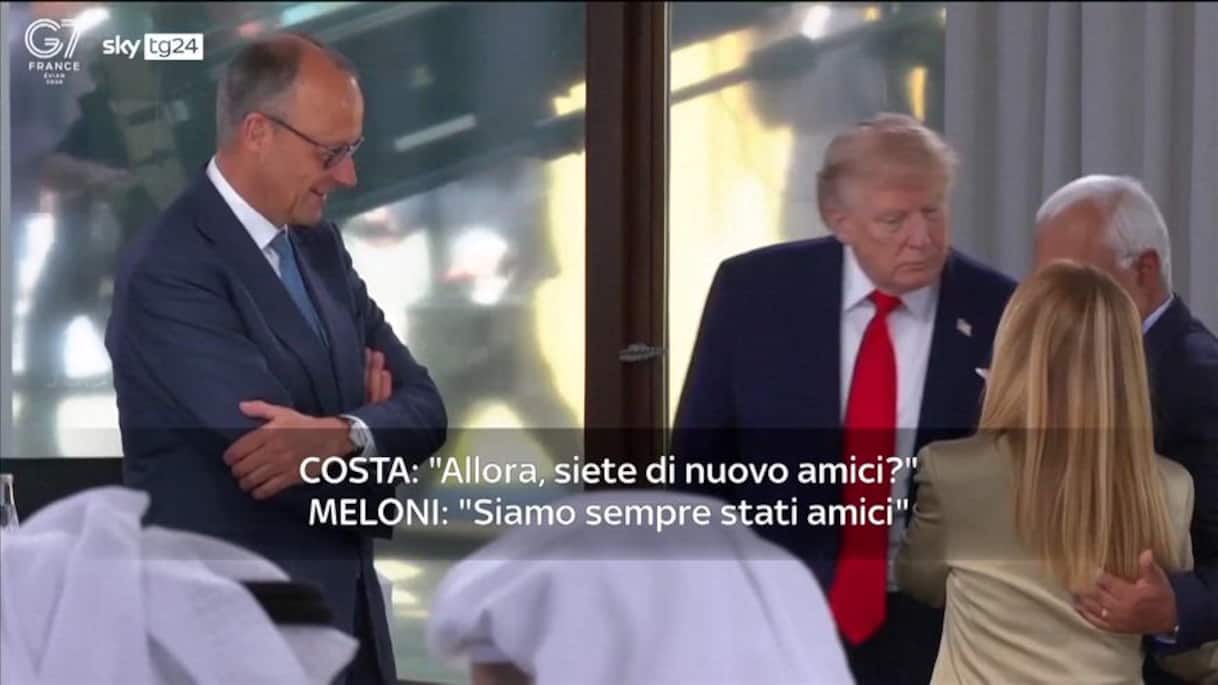 G7, Trump a Meloni: 'Di nuovo amici?'. 'Sempre stati amici' | Video Sky ...