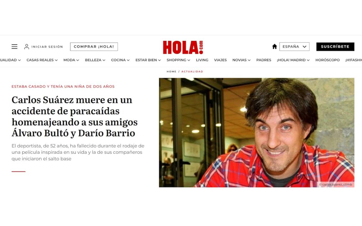 Attore Carlos Suarez morto in incidente sul set: paracadute non si è ...
