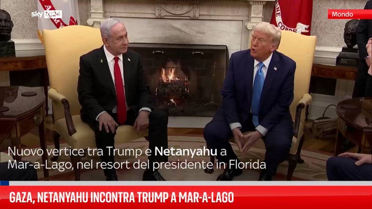 Gaza, Netanyahu incontra Trump a Mar-a-Lago | Video Sky TG24