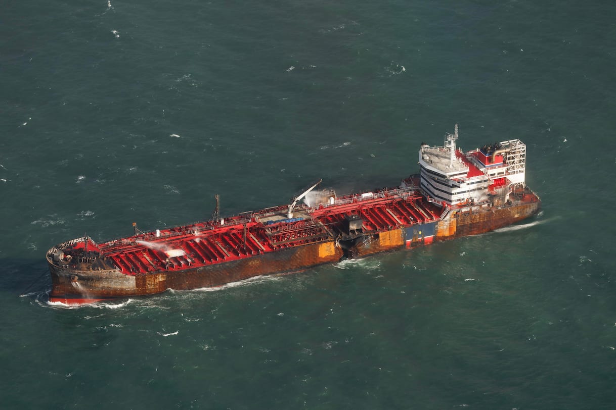 Collisione tra petroliera e nave cargo nel Mare del Nord, di ...