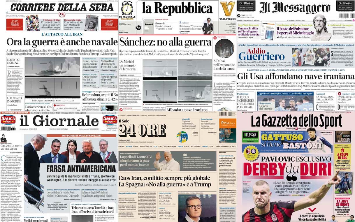 Le prime pagine dei quotidiani di oggi 5 marzo: la rassegna stampa ...