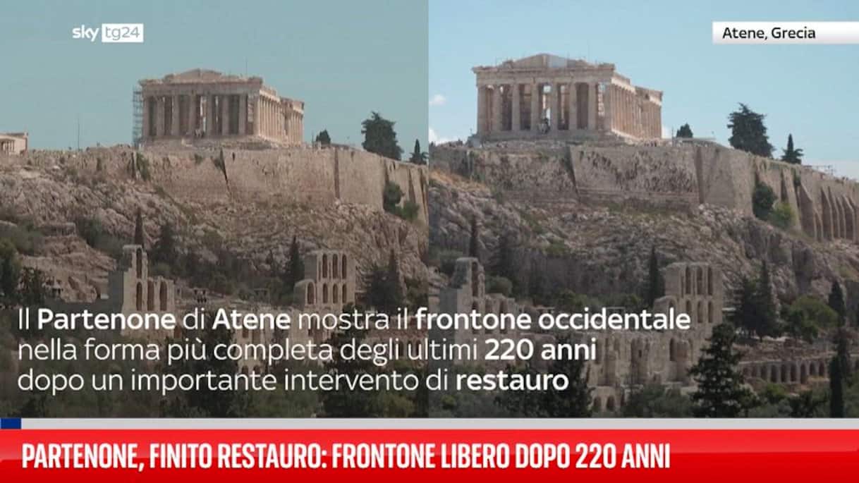 Partenone, finito restauro: frontone libero dopo 220 anni | Video Sky TG24