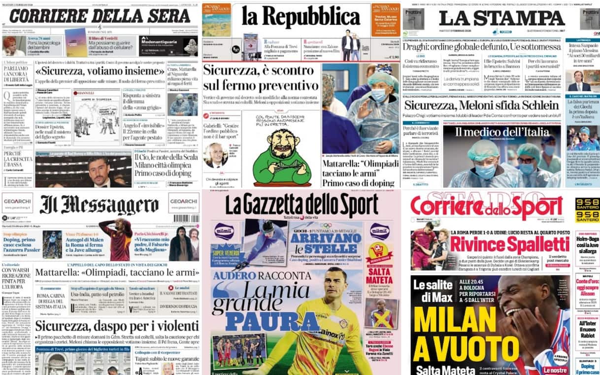Le prime pagine dei quotidiani di oggi 3 febbraio: la rassegna stampa ...