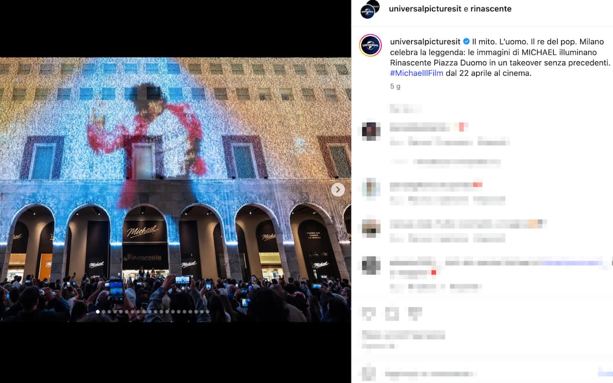 Il biopic Michael conquista Milano, Universal trasforma la Rinascente ...