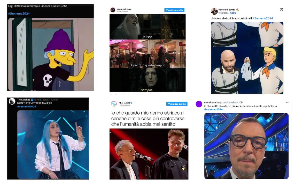 Sanremo 2024, i meme più divertenti sulla quarta serata del Festival ...