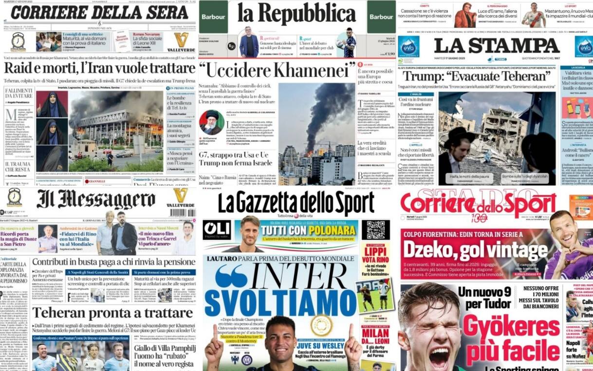 Le prime pagine dei quotidiani di oggi 17 giugno: la rassegna stampa ...