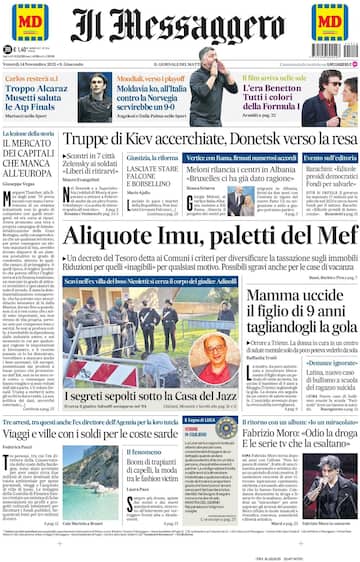 Le prime pagine dei quotidiani di oggi 14 novembre: la rassegna stampa ...