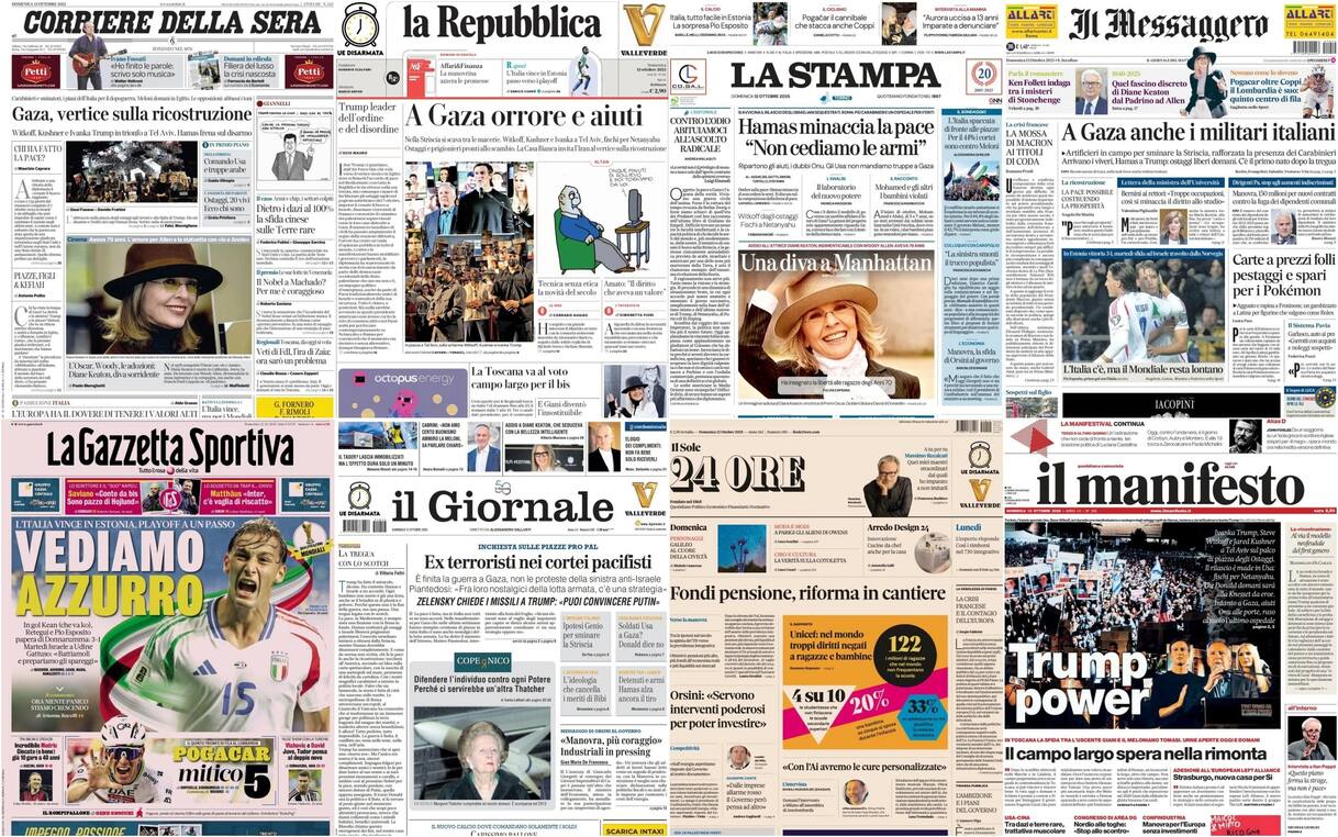 Le prime pagine dei quotidiani di oggi 12 ottobre: la rassegna stampa ...