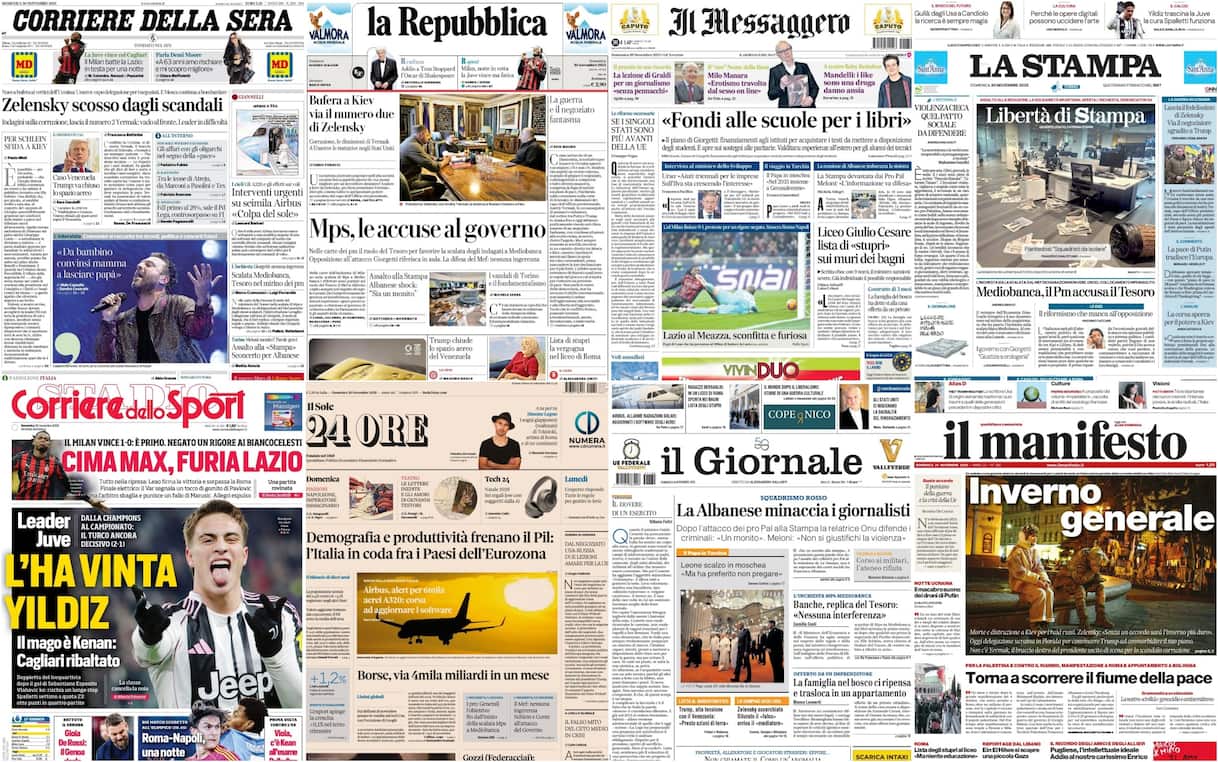 Le prime pagine dei quotidiani di oggi 30 novembre: la rassegna stampa ...