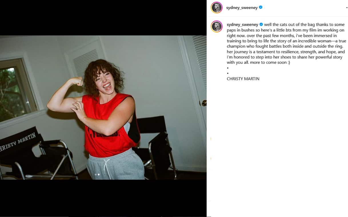 Sydney Sweeney, la foto nei panni della boxer Christy Martin in un ...