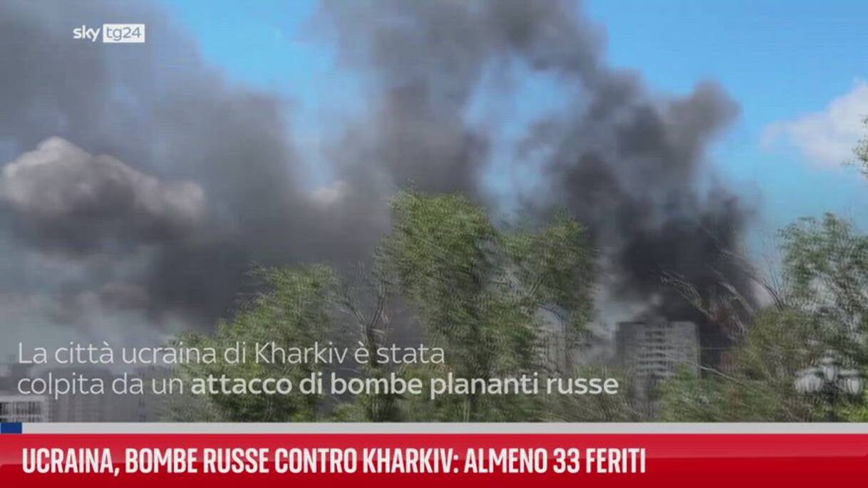 Ucraina, bombe russe contro Kharkiv: almeno 33 feriti | Video Sky TG24