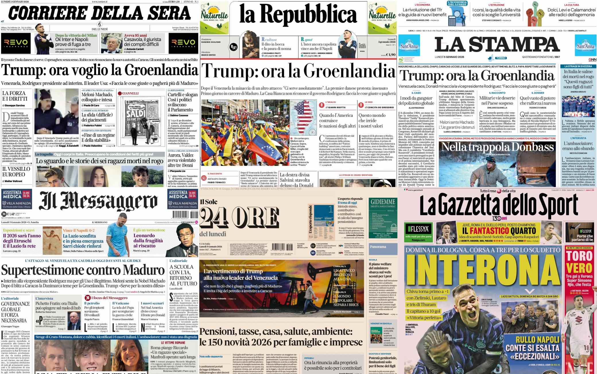 Le prime pagine dei quotidiani di oggi 5 gennaio: la rassegna stampa ...