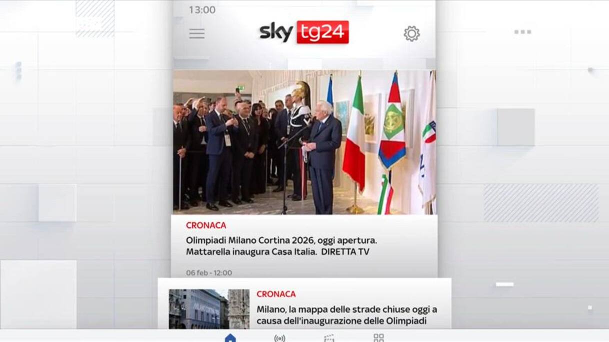 I titoli di Sky TG24 del 6 febbraio 2026 - edizione h.13 | Video Sky TG24