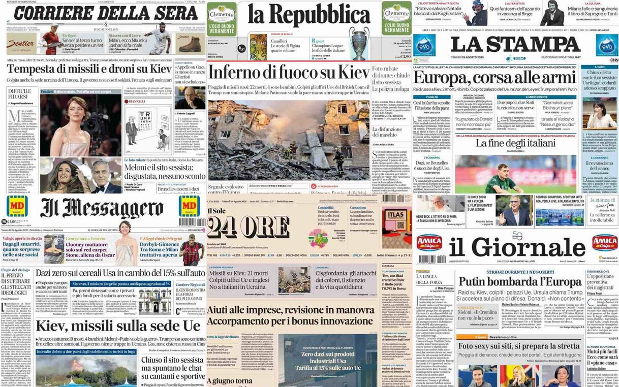 Le prime pagine dei quotidiani di oggi 29 agosto: la rassegna stampa ...