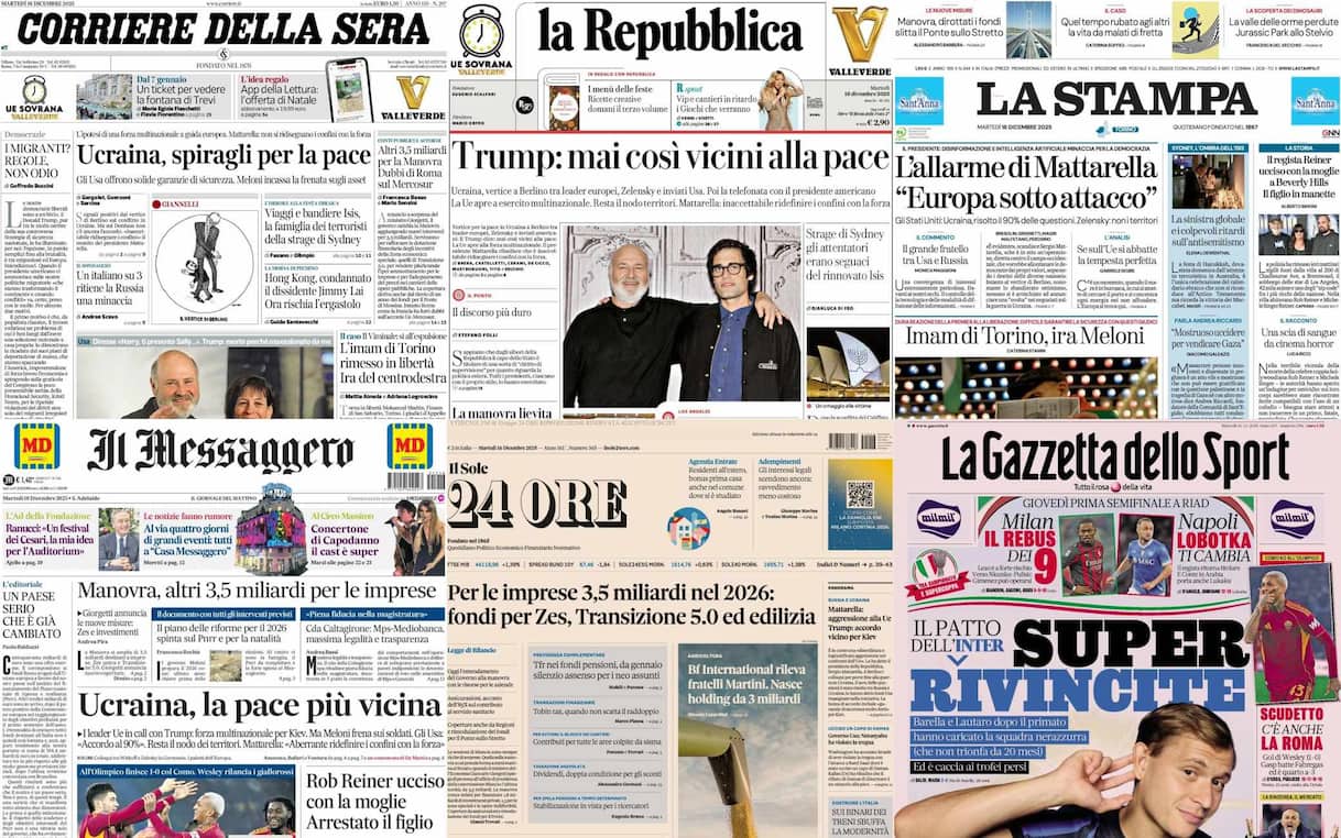 Le prime pagine dei quotidiani di oggi 16 dicembre: la rassegna stampa ...