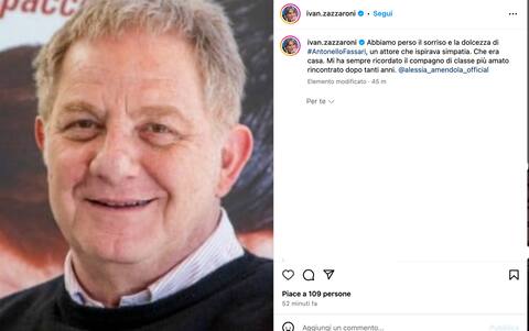 Antonello Fassari, l'addio del mondo dello spettacolo. Amendola: “Per ...